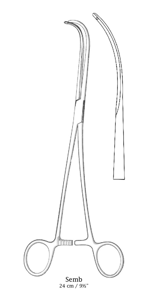 Pinza para bronquios de Semb, ligeramente curvada | Surgicalmed.es